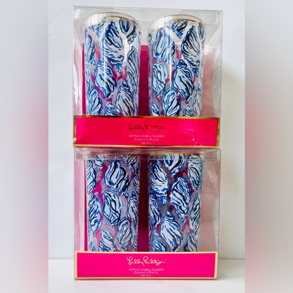 Lilly Pulitzer | Dining | Nwt Lilly Pulitzer Acrylic Hiball Glass Set ...